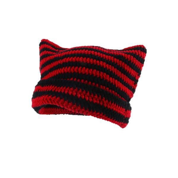 商品名:  Y2K Gothic Knitted Cat Ear Little Devil Hat Women Kawaii Winter Warm Handmade Knitted Beanie Female Caps Slouchy B...