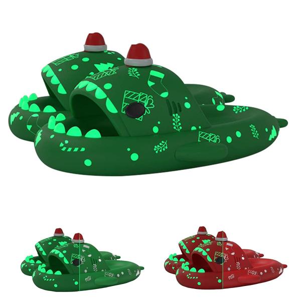 商品名:  LELEBEAR Christmas Shark Slides,Santa Shark Slides,Spooky Shark Slides Glow In The Dark For Men Women,3D Cloudy Sh...