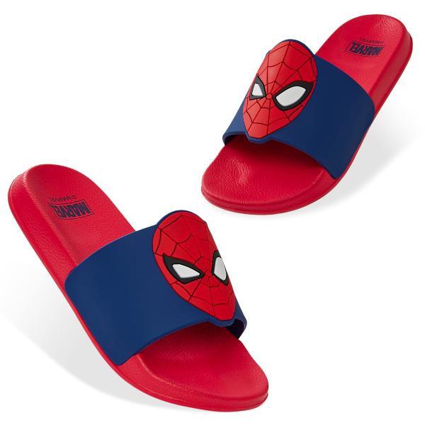 商品名:  Marvel Boys Sliders Sizes 10-2 Spiderman Kids Anti Slip Holiday Travel Official Merchandise Gifts for Boys (Red/Bl...