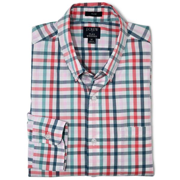 商品名:  J.Crew Mercantile Men's Slim-fit Long-Sleeve Gingham Shirt (M, Tranquil Surf Multi)ブランド: J.Crew Mercantile商品サイズ: M...