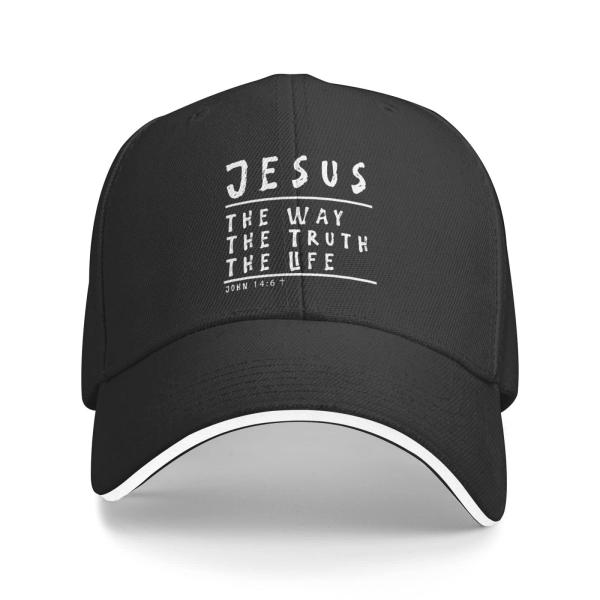 商品名:  Jesus is The Way The Truth The Life Adjustable Trucker Hat Baseball Cap Men and Women Adjustable Casual Duck Tongu...