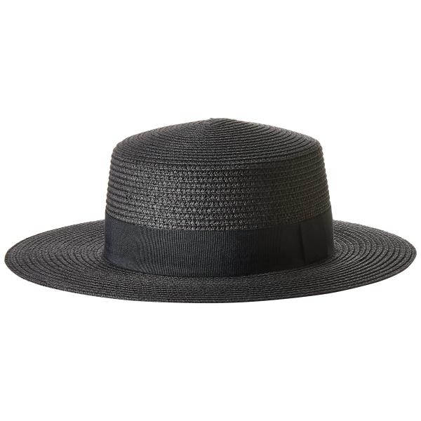 商品名: [The Drop] 帽子 Santorini Straw Boater Hat レディース ブラック One Size The Drop Women's Santorini Straw Boater Hat,Black, One...