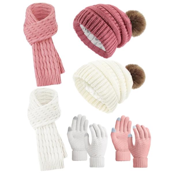 商品名:  Neer 6 Pcs Winter Beanie Hat Long Scarf Touchscreen Gloves Set Knit Hats with Pom Neck Scarf Beanie Cap Xmas Gift ...