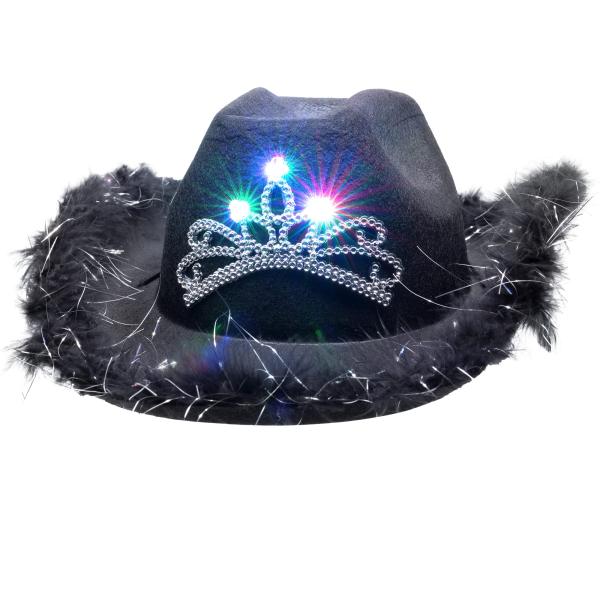 商品名:  Windy City Novelties Light-Up Cowboy Hat with Blinking Tiara, Feather Trim, Multiple Light Modes, and Adjustable S...
