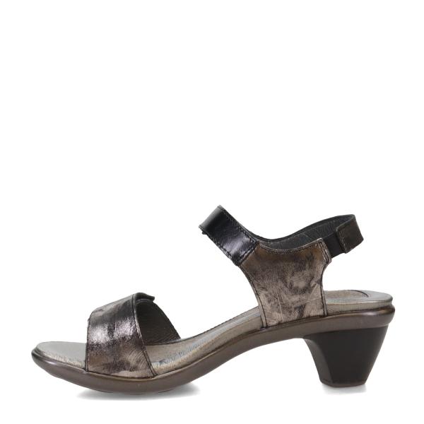 商品名: NAOT レディース Extant サンダル, メタリックオニキス/ブラックマドラス。, 8-8.5 NAOT Women's Extant Sandal Metallic Onyx Lthr/Black Madras Lthr ...