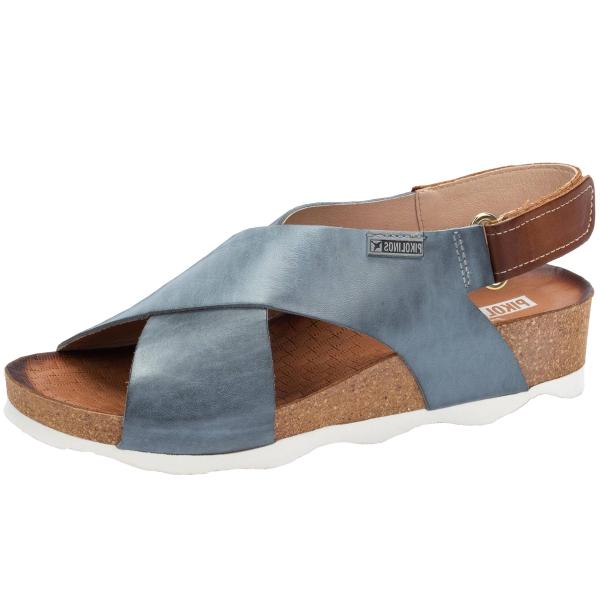 商品名: PIKOLINOS レザーフラットサンダル マホン W9E, デニム, 8.5-9 PIKOLINOS Wedge sandals Leather Mahon for Womanブランド: PIKOLINOS商品サイズ: 8.5-...