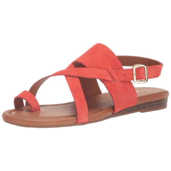 商品名: Franco Sarto レディース Gia ストラップサンダル, タンジェロオレンジスエード, 7.5 Franco Sarto Sarto Womens Gia Strappy Sandal Tangelo Orange Su...