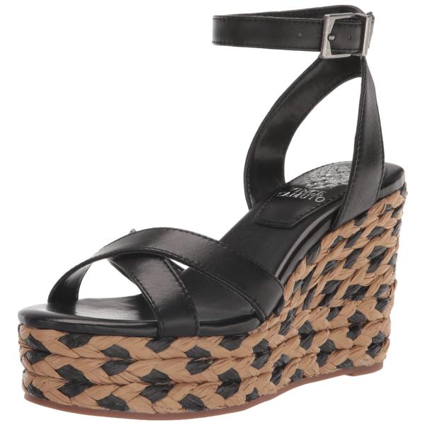 商品名: Vince Camuto レディース フェッタナ エスパドリーユ ウェッジサンダル, ブラック, 9.5 Vince Camuto Women's Fettana Espadrille Wedge Sandal, Black, 9...