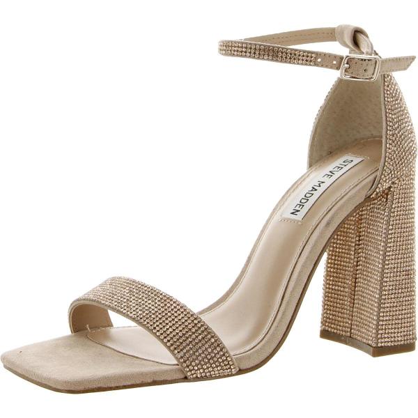 商品名: Steve Madden レディース ティアヒールサンダル, ブラッシュ(Blush), 10 Steve Madden Womens Tiaa Rhinestone Dress Sandals Taupe 10 Medium (...