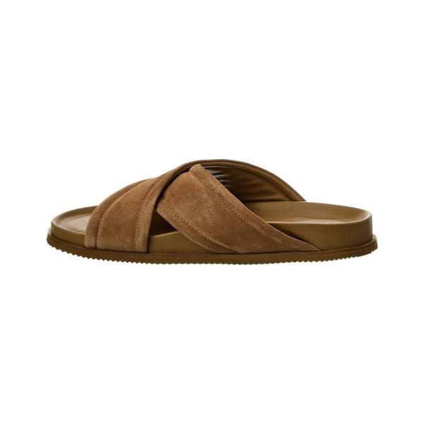 商品名: Vince メンズ Derek スライドサンダル, キャメルベージュスエード, 11 Vince Mens Derek Crossover Strap Slide Sandal New Camel Beige Suede 11 M...