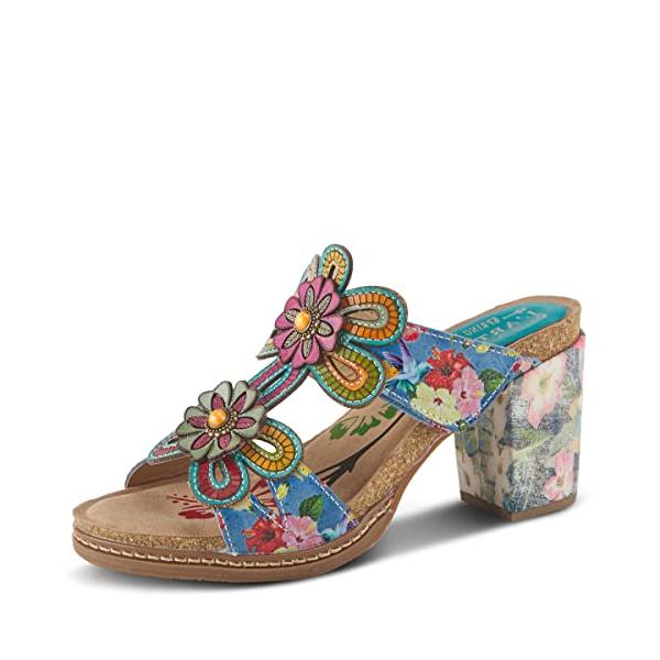 商品名:  Spring Step L'Artiste Women's Gwena Slide High Heel Sandal Blue Multi EU 37 / US 6.5-7ブランド: Spring Step L'Artiste商...