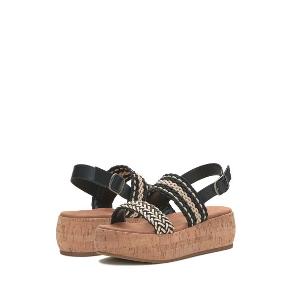 商品名: Lucky Brand レディース Jadiel 編組プラットフォームサンダル ウェッジ, ブラックマルチ, 9.5 Lucky Brand Women's Jadiel Braided Platform Sandal Wedge...