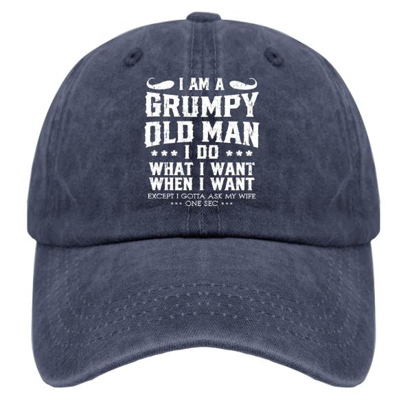 商品名: ベースボールキャップ I Am a Grumpy Old Man I Do What I Want When I Want ベースボールキャップ メンズ グラフィックハット 調節可能, ネイビーブルー, One Size Base...