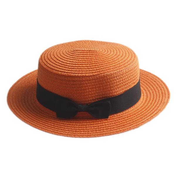 商品名:  Ynnolove Sun Hats for Women Bowknot Straw Boater Hat Foldable Packable Beach Bowler Hat for Summer (Orange)ブランド: Y...