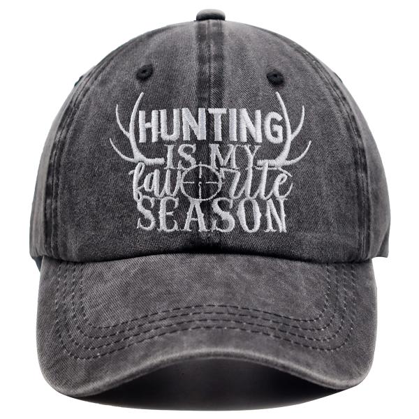 商品名:  Hunting is My Favorite Season Hats for Men Women, Hunting Gifts, Embroidered Adjustable Cotton Wash Deer Baseball ...