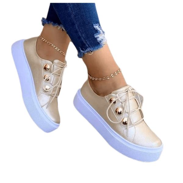 商品名:  Slip On Shoes Women Tan Women's PU Leather Tennis Shoes Low Top Lace Up Casual Shoes Comfortable Fashion Sneaker S...