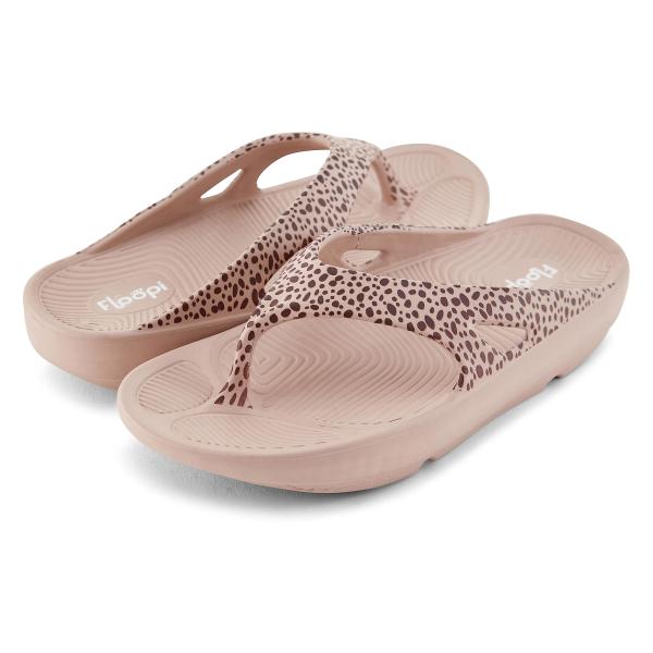 商品名: Floopi レディース サンダル 軽量 トングサンダル レディース スポーツサンダル アーチサポート付き 防水 ビーチビーチサンダル, レオパード, 24 Floopi Womens Sandals LightWeight Th...