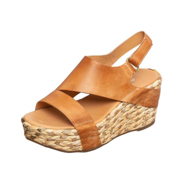 商品名: Antelope レディース Kaelyn レザーウェッジプラットフォームサンダル, タン, 5-5.5 Antelope Women's Kaelyn 36 Tan Leather Wedge Platform Sandalsブ...