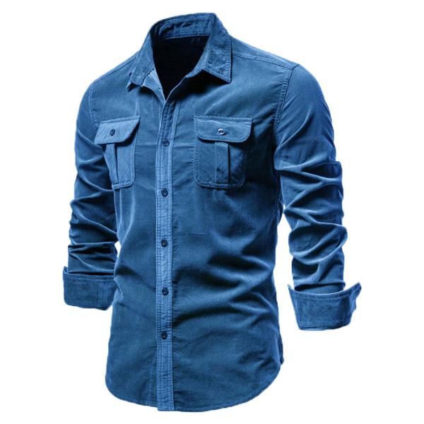 商品名:  Men's Long Sleeve Casual Cotton Corduroy Dress Shirts Button Down Slim Fit Shirt with Pocket Stylish Plain Shirt T...