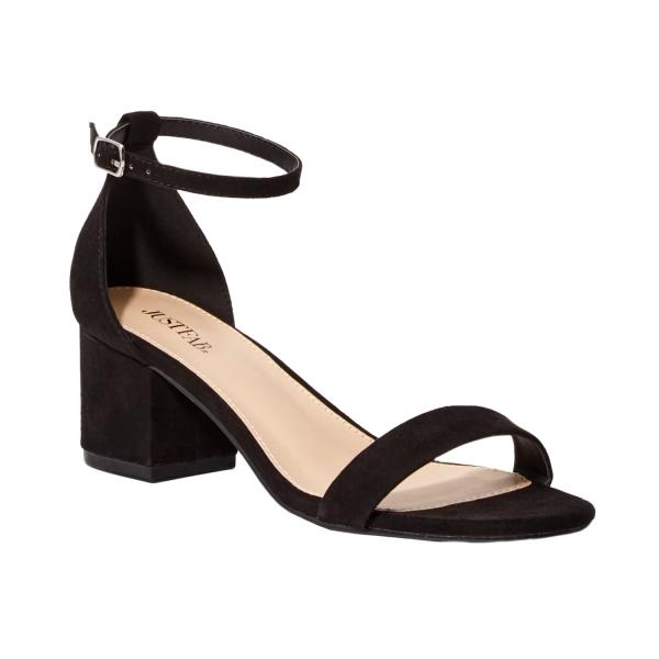 商品名: JustFab Noura レディースヒール - 完璧なレディースシューズ ドレッシー カジュアルスタイル、オープントゥ ローブロックヒール、女性用サマーシューズヒール - レディースヒール, ブラック, 24.5 JustFab...