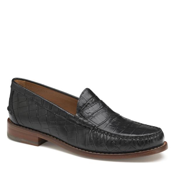 商品名: Johnston &amp; Murphy メンズ Halstead Penny, ブラッククロコ型押しフルグレイン。, 24.5 Johnston &amp; Murphy Men's Halstead Penny Black ...