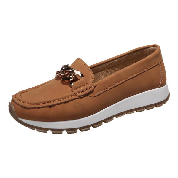 商品名:  Womens Flats Shoes 2023 Casual Artificial Leather Solid Thick Sole Slip On Lazy People Round Toe Shoes Walking Loa...