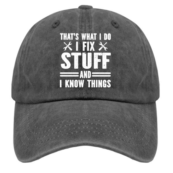 商品名:  I Fix Stuff Hats That's What I Do I Fix Stuff and I Know Things Baseball Caps for Women Vintage Caps Adjustableブラン...