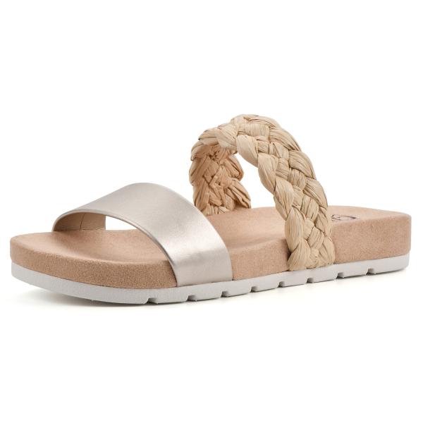 商品名: CLIFFS BY WHITE MOUNTAIN レディース トニック スライドサンダル, ゴールド/メタリック/スムース。, 6.5 CLIFFS BY WHITE MOUNTAIN Women's Tonic Slide Sa...
