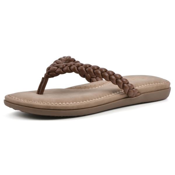 商品名: CLIFFS BY WHITE MOUNTAIN レディース フリーダム ビーチサンダル, ブラウン/スムース。, 9 CLIFFS BY WHITE MOUNTAIN Women's Freedom Flip Flop Sand...