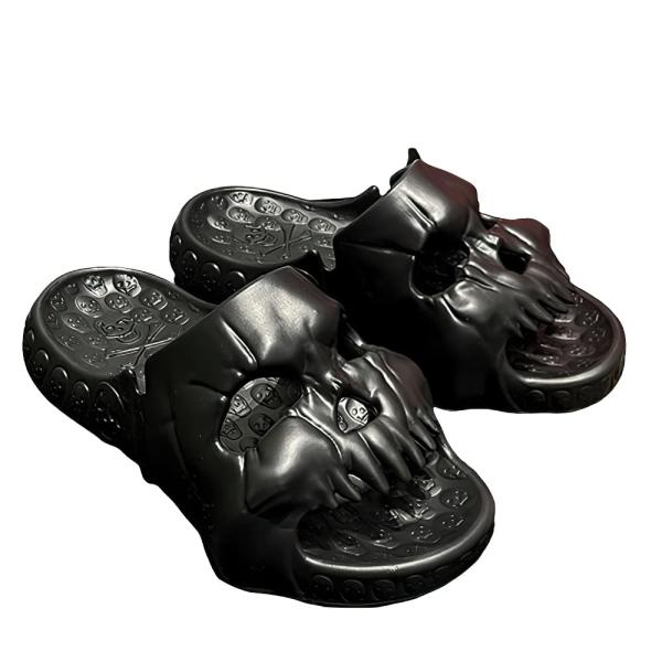 商品名:  Rcuyyl Skull Design Slides Skull Slippers Couple Beach Sandals Non-Slip Shower Slides Bathroom Sandals for Women M...