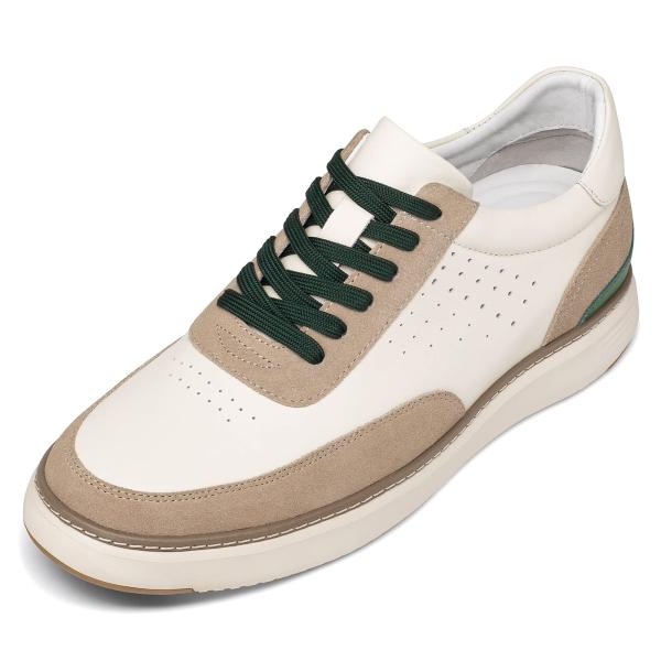 商品名:  CHAMARIPA Men's Height Increasing Elevator Shoes Casual Comfortable Beige Leather Suede Sneakers That Make You 2.3...