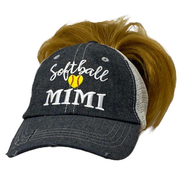 商品名:  Cocomo Soul Womens Softball Mimi Hat | Softball Mimi Messy BUN HIGH Ponytail Hat Cap 313 Dark Greyブランド: Cocomo Sou...