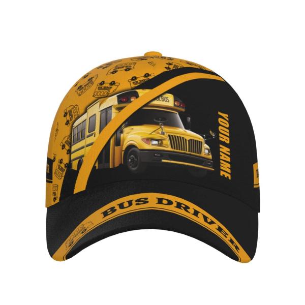 商品名:  School Bus Driver Trucker Hat Cap for Men Women Custom Text/Name Personalized School Caps Adjustable 3D Printing B...