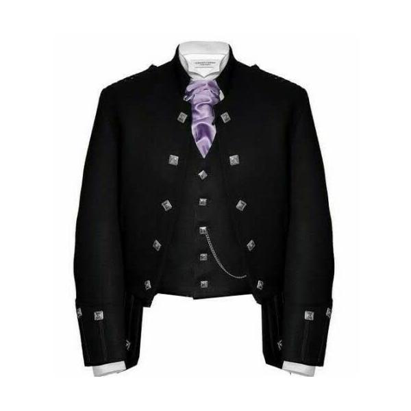 商品名:  Men's Wool Black Pride Sherrifmuir Doublet Kilt Jacket 5 Button Vest Scottish Wedding Dress Jacket with Waistcoat ...