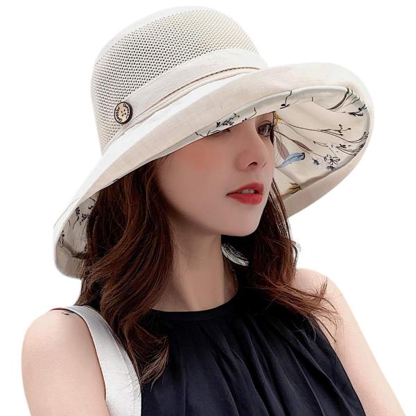 商品名:  Women-Mesh Summer Sun-Hats, Wide Brim Packable Outdoor UV-Protection Beach Fishing Cap Beigeブランド: Mawjom商品サイズ: Med...