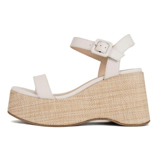 商品名: レディース オープントゥ アンクルストラップ フラットフォーム プラットフォーム ウェッジサンダル, ボーンプー, 9 Soda Women’s Open Toe Ankle Strap Flatform Platform Wed...