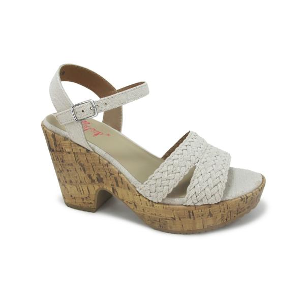 商品名: Jellypop Nalinda レディース プラットフォームサンダル, ナチュラルリネン, 7.5 Jellypop Nalinda Women's Platform Sandals, Natural Linen, 7.5ブラン...