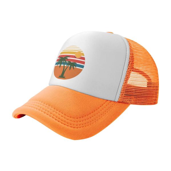 商品名:  YNHXYFT Tropical Palm Tree Hat Mesh Cap for Men Women, Adjustable Trucker Hat Baseball Cap Orangeブランド: YNHXYFT商品サイ...