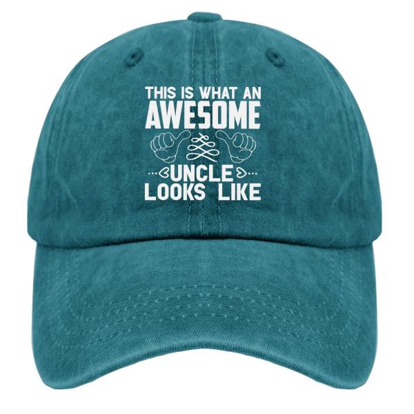 商品名:  Uncle Dad Hats This is What an Awesome Uncle Looks Like Dad Hats for Women Vintage Dad Hats Adjustable Cyan Blueブラ...