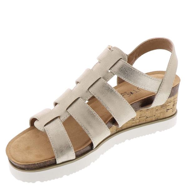 商品名: Corkys レディース ファンタジー プラットフォーム カジュアル サンダル カジュアル ミッドヒール 2~3インチ - ブラウン, ゴールド, 9 Corkys Fantasy Womens Sandal 9 BM US Go...