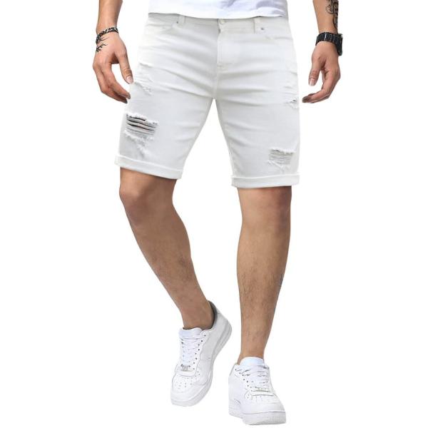 商品名:  JMIERR Mens Shorts Casual Denim Stretch Slim Fit Washed Distressed Rolled Ripped Jean Shorts for Men US 34(M) Mode...