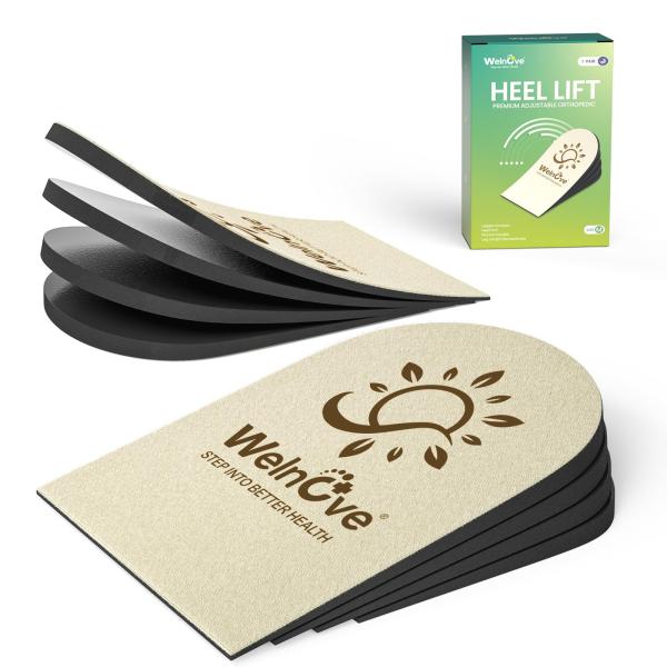 商品名:  Adjustable Heel Lifts for Men Shoes - Welnove 4 Layers 1 Inch Orthopedic Height Increase Insert for Achilles Tendo...