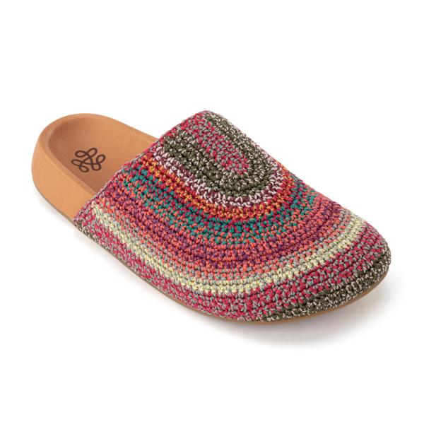 商品名: The Sak Bolinas クロッグ クロッグ かぎ針編みとレザー スリップオンエントリー, サンセットストライプ, 10 The Sak Bolinas Clog in Crochet and Leather, Slip O...