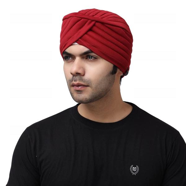 商品名: BISMAADH シーク教徒 伝統 既製ターバン ダスター パグリ ビーニーヘッドカバー メンズ, マルーン, One Size Sikh Tradition Readymade Turban, Dastar, Pagri, Be...