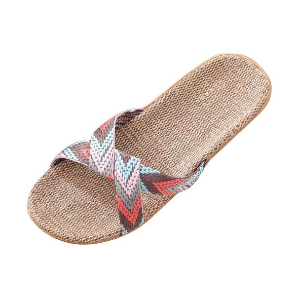 商品名:  NOIPPONG Fashion Linen Summer Beach Shoes Indoor Slippers Home Slippers Flax Men and Women House Slipper Open-Toe ...