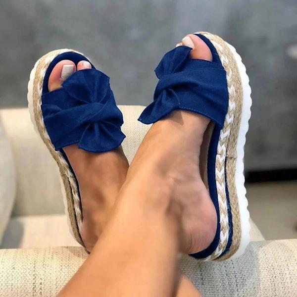 商品名:  evzosrz Summer Womens Espadrilles Slip on Wedge Sandals Slides Bow Tie Platform Open Toe Mules Shoes Thick Cushion...