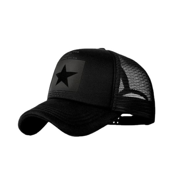 商品名:  Multi-Color Couple Baseball Cap Hip-Hop Hollow Hat Men's and Women's Five-Pointed Star Mesh Hat Sun Visor Hat (Bla...