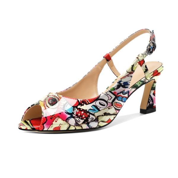 商品名:  Joseywade Women Slingback Heels 2.5 Inch Heeled Sandals Low Kitten Heel Peep Open Toe Ankle Strap Dress Shoes for ...