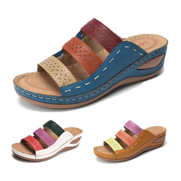 商品名:  Lymphvity Women's Vintage Boho Wedge Orthotic Sandals Slippers,Open Toe Thicksoled Arch Support Roman Casual Fish ...