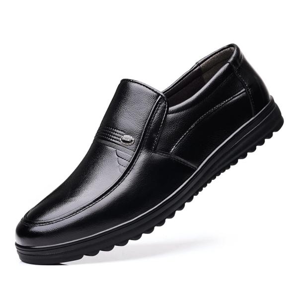商品名:  MSEURO Leather Shoes Men's Leather Soft Bottom Men's Business Casual Shoes Cover Feet Middle-Aged Dad Shoes (Color...